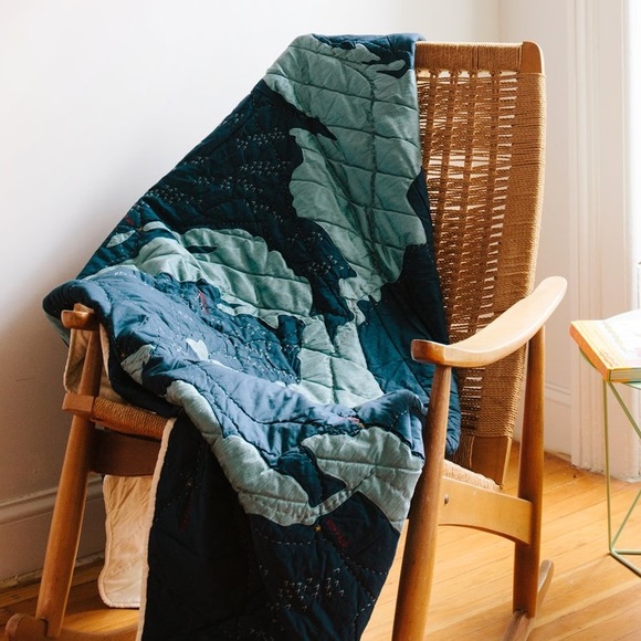 Haptic Lab | Bedding | Great Lakes Throw Quilt Cottonsateenembroidery ...